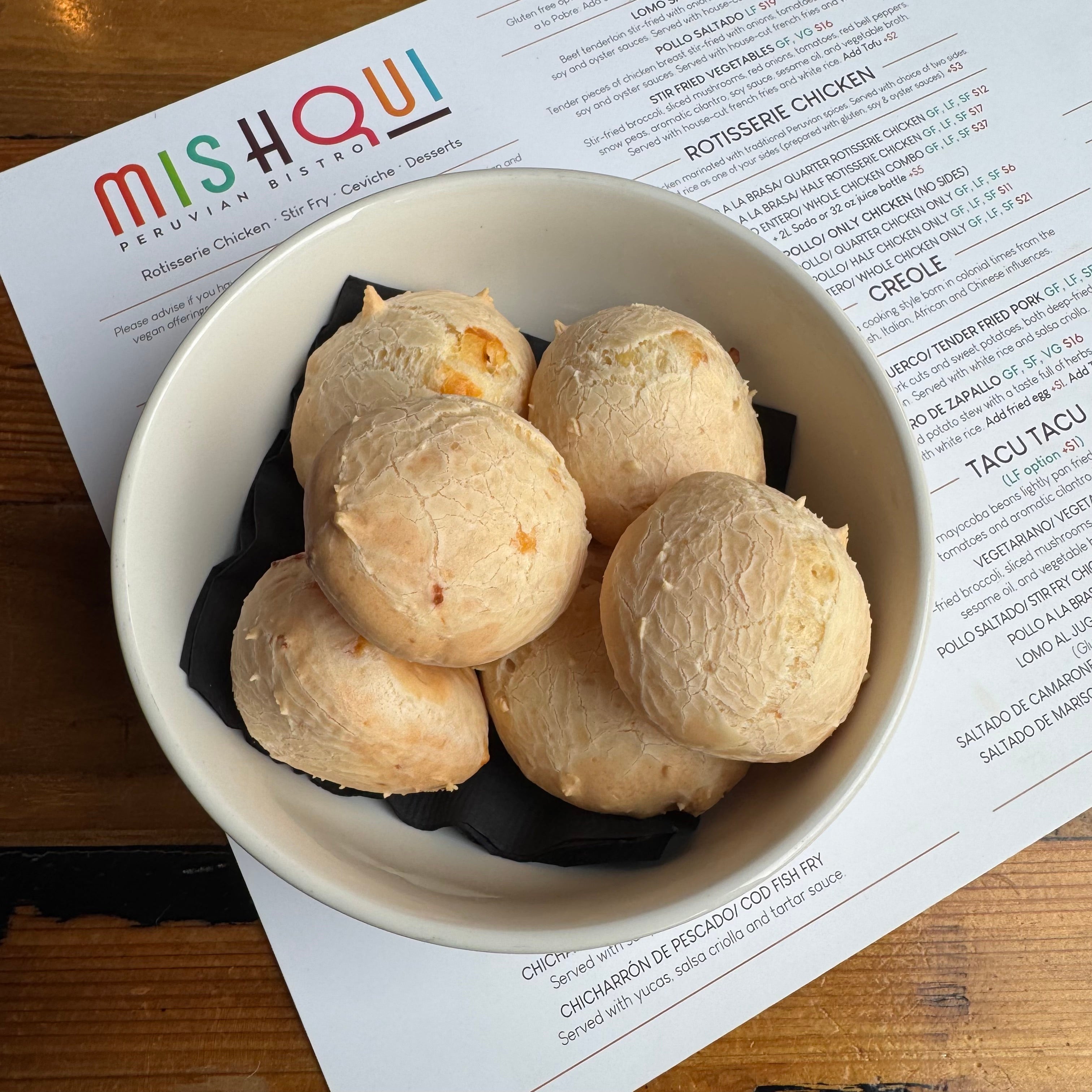 PÃO de QUEIJO/ BRAZILIAN CHEESE BREAD (GF) | Mishqui Peruvian Bistro