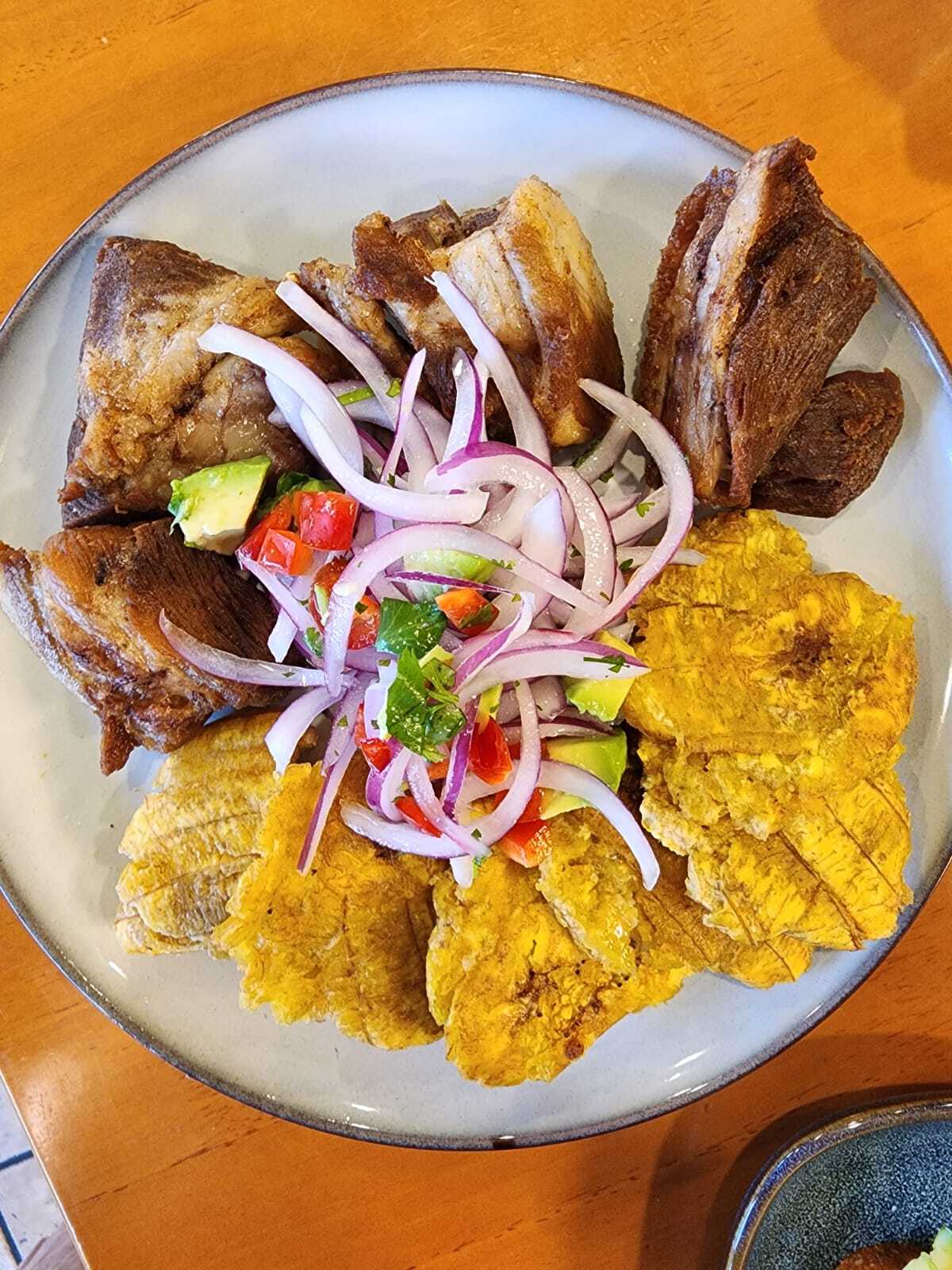 Pork Chicharrón Bites w/Tostones | Mishqui Peruvian Cuisine
